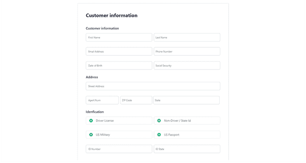 Form Input Costumer Information Tailwind Component Form Input Costumer Information Tailwind Component